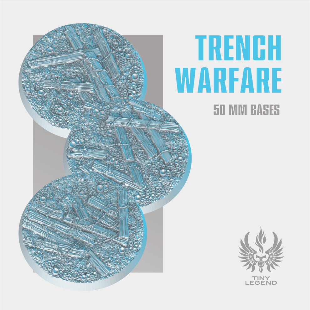 Trench warfare bases 50 mm STL – Tiny Legend