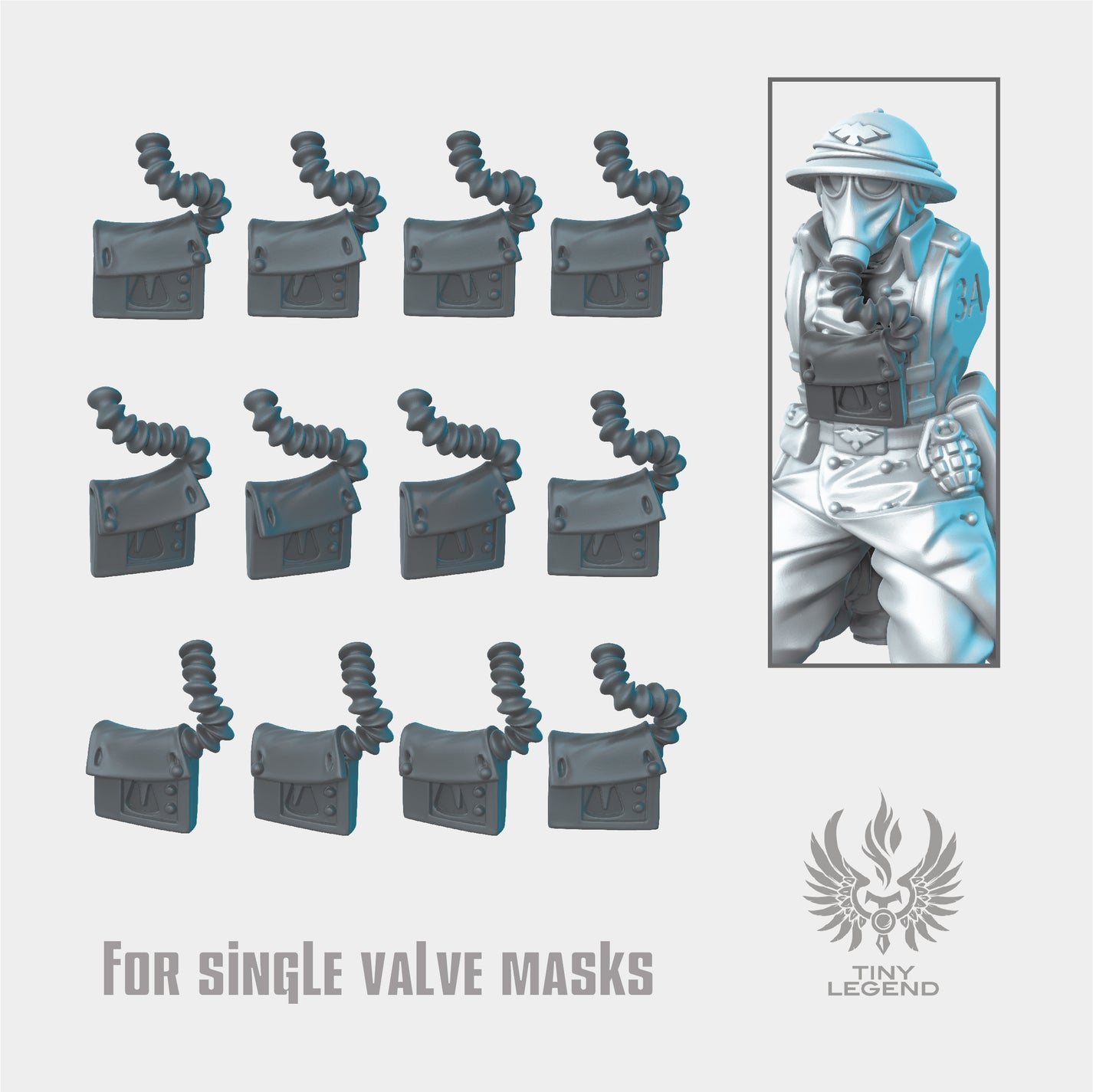 Gas Masks Equipment Set STL – Tiny Legend